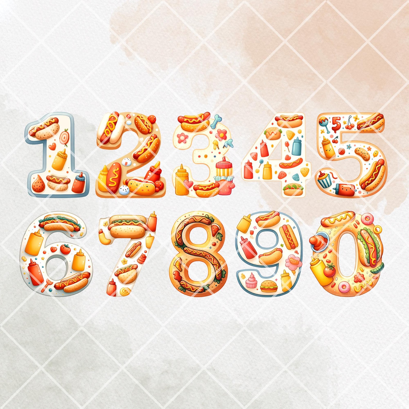 Hotdog Alphabet Clipart: Foodie PNG Font (digital Download) - Etsy