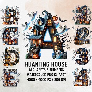 Halloween Letters Halloween Haunted House Clipart Halloween Font Spooky ...