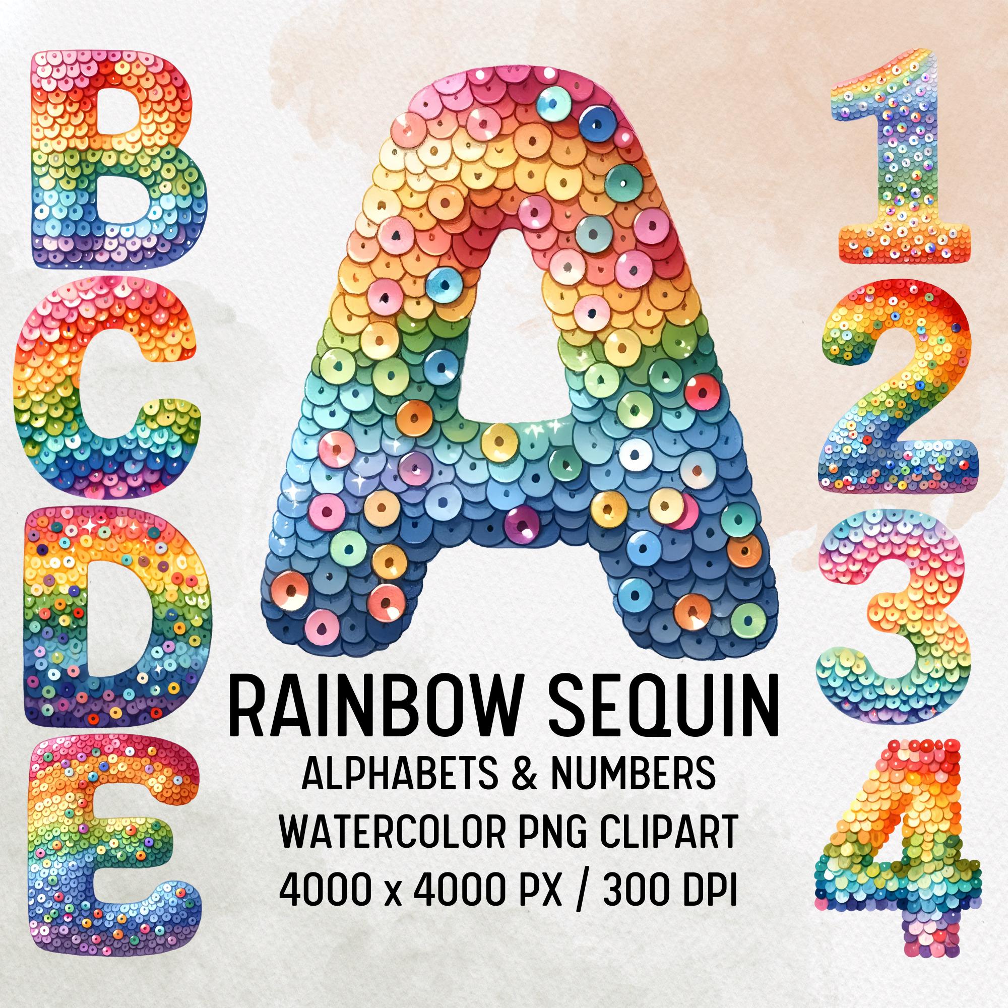 Rainbow Sequin Alphabet PNG Designs, Glittery Letters, Sequin Font ...