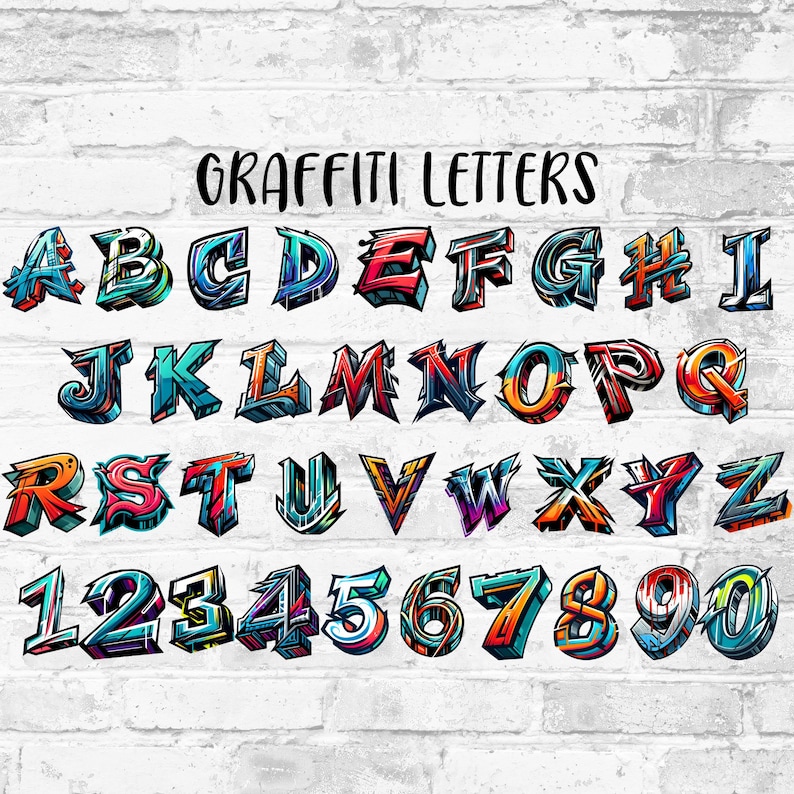 Graffiti Alphabet PNG Bundle: Urban Font Designs (digital Download) - Etsy