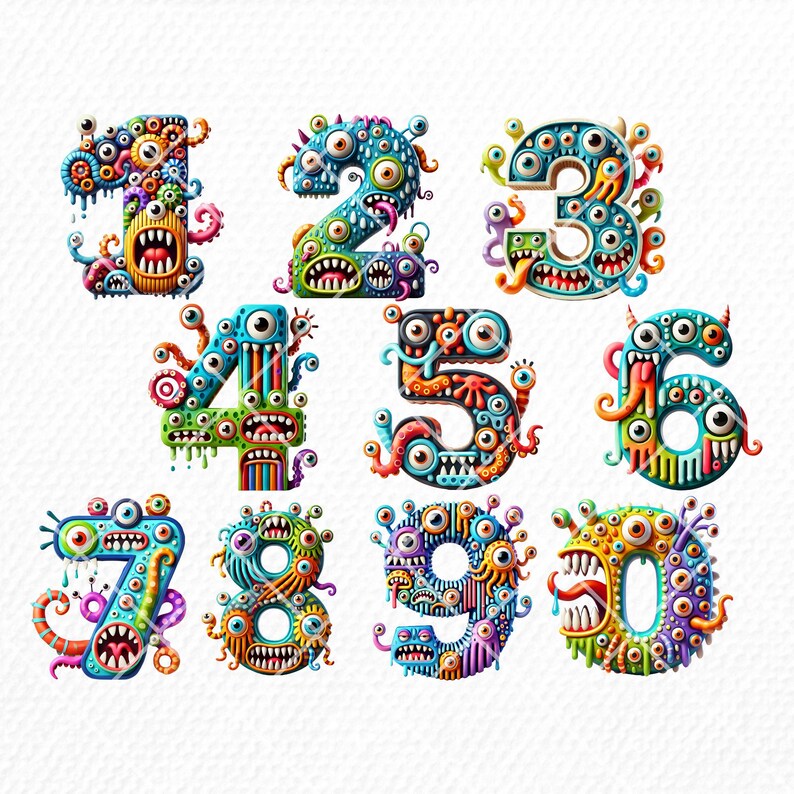 Monster Alphabet Clip Art, 3D Letters for Kids, Teachers, Crafts ...