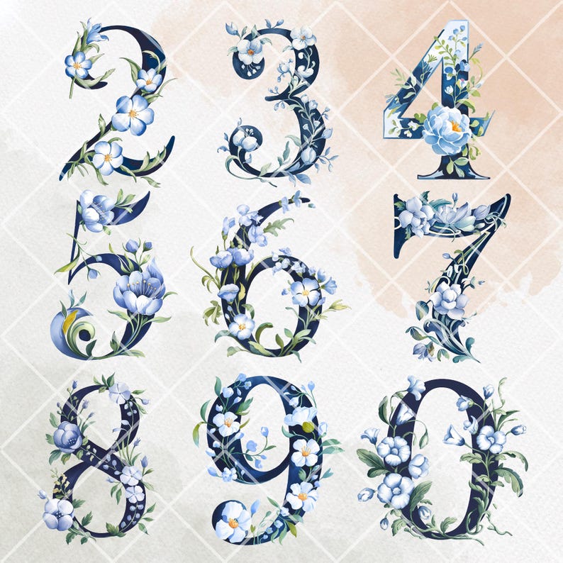 Chinoiserie Alphabet PNG Designs, Watercolor Flowers Alphabet PNG ...