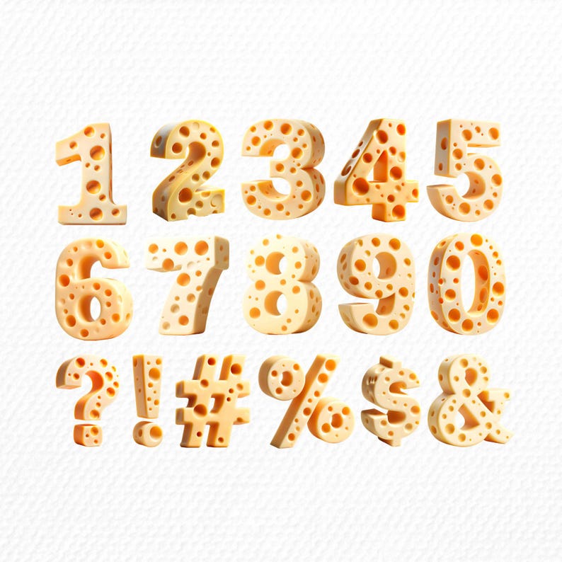 Cheese PNG Letters, 3D Cheese Alphabet Clipart, Cheese Doodle, Cheese ...