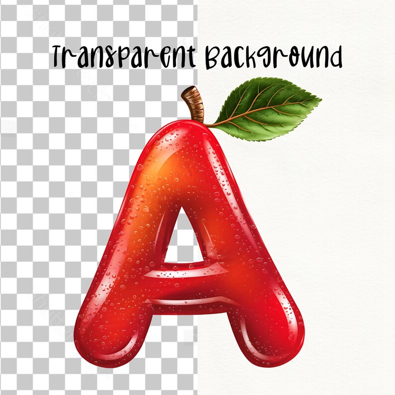 3D Apple Alphabet PNG Clipart, Realistic Fruit Font, Red Apple, Fruit ...