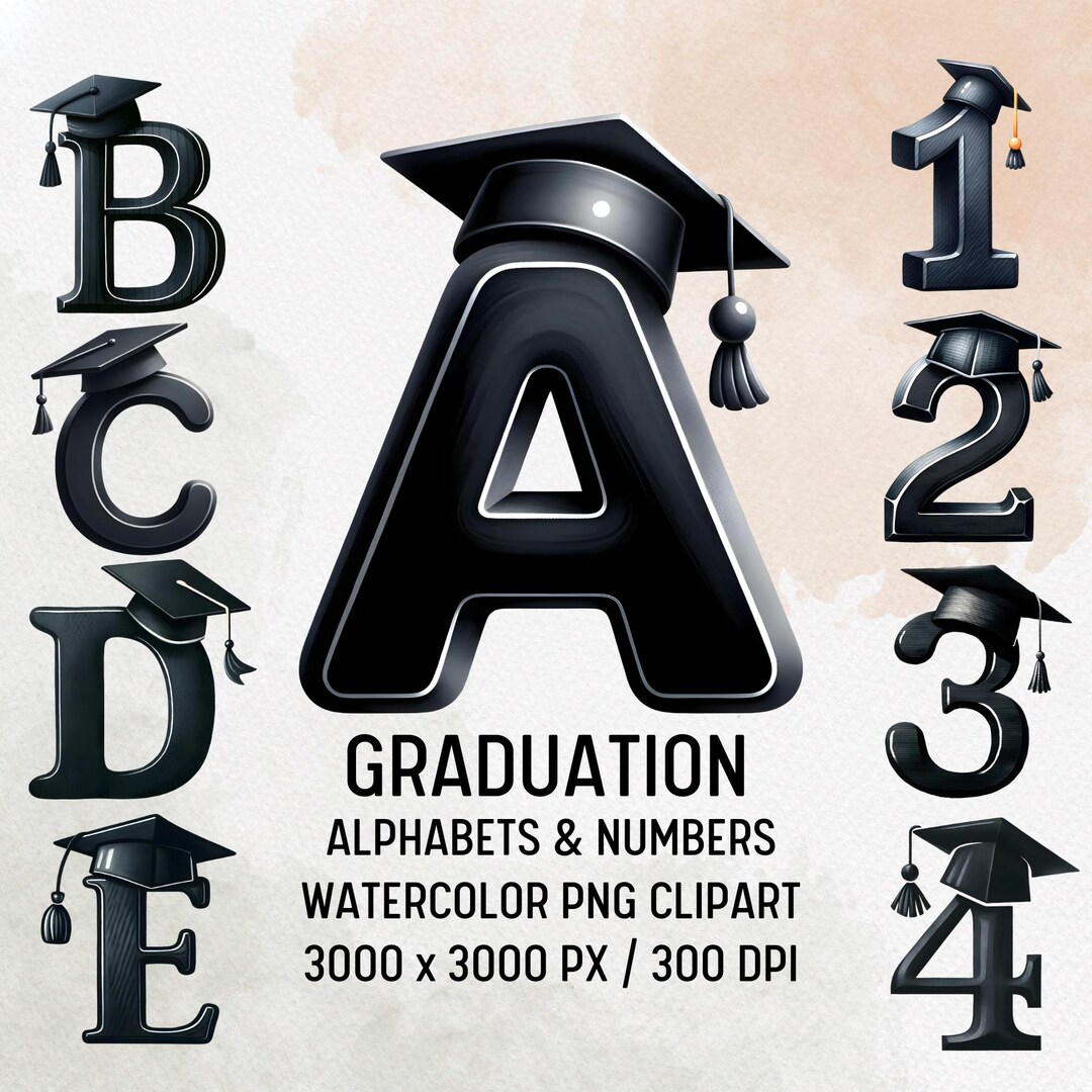 Graduation Alphabet Clipart, Diploma Letter PNG Designs, Graduation ...