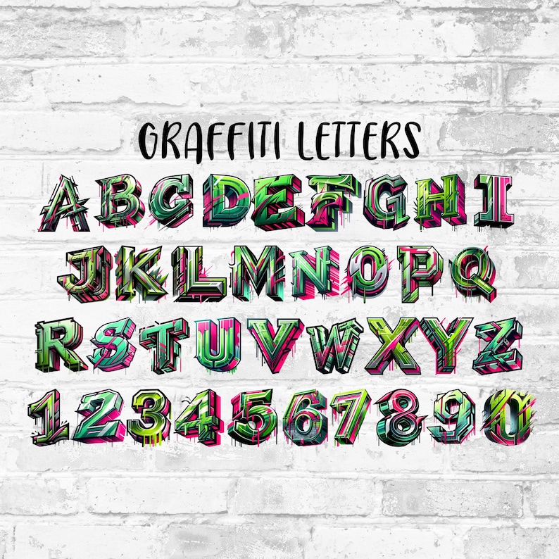 Graffiti Alphabet PNG Bundle: Urban Font Designs (digital Download) - Etsy