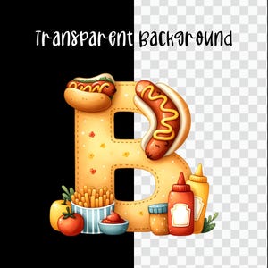 Hotdog Alphabet Clipart: Foodie PNG Font (digital Download) - Etsy