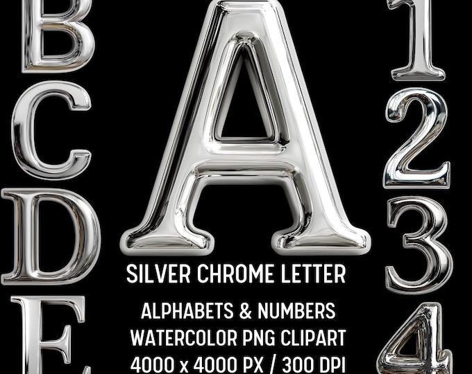 Glassy Silver Chrome Alphabet PNG Clip Art | Silver Chrome Letters ...