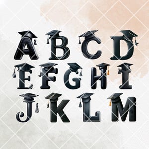 Graduation Alphabet Clipart, Diploma Letter PNG Designs, Graduation ...
