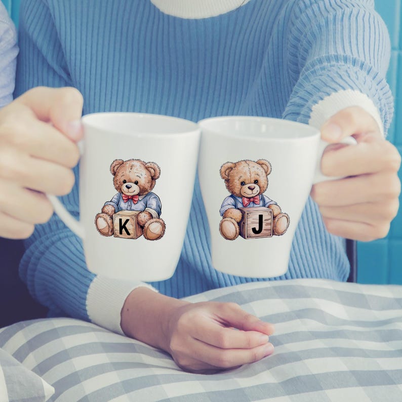 Teddy Bear Alphabet Clipart: Nursery Decor PNG Letters (digital ...