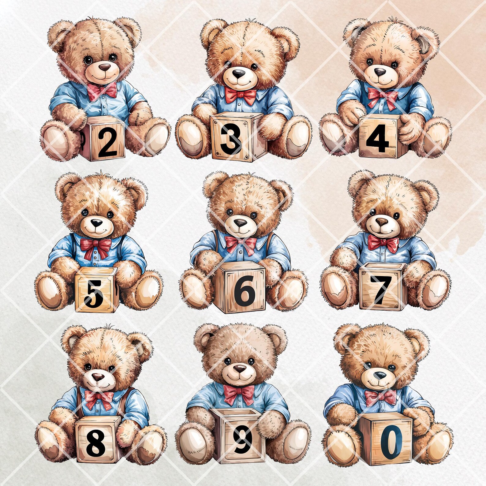 Teddy Bear Alphabet Nursery Clipart for Kids Room Decor, Printable ...