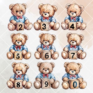 Teddy Bear Alphabet Nursery Clipart for Kids Room Decor, Printable ...