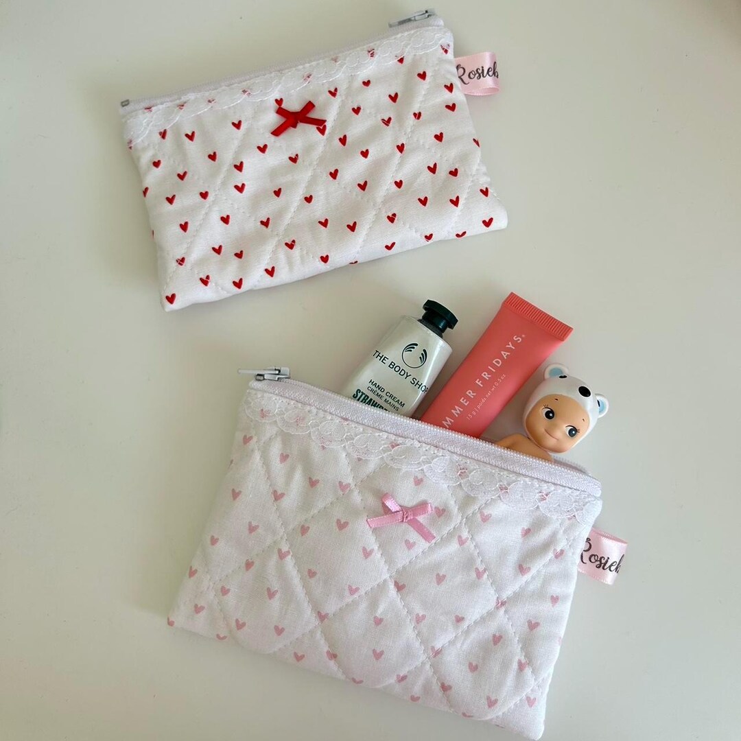 Handmade Quilted Heart Pouches - Etsy