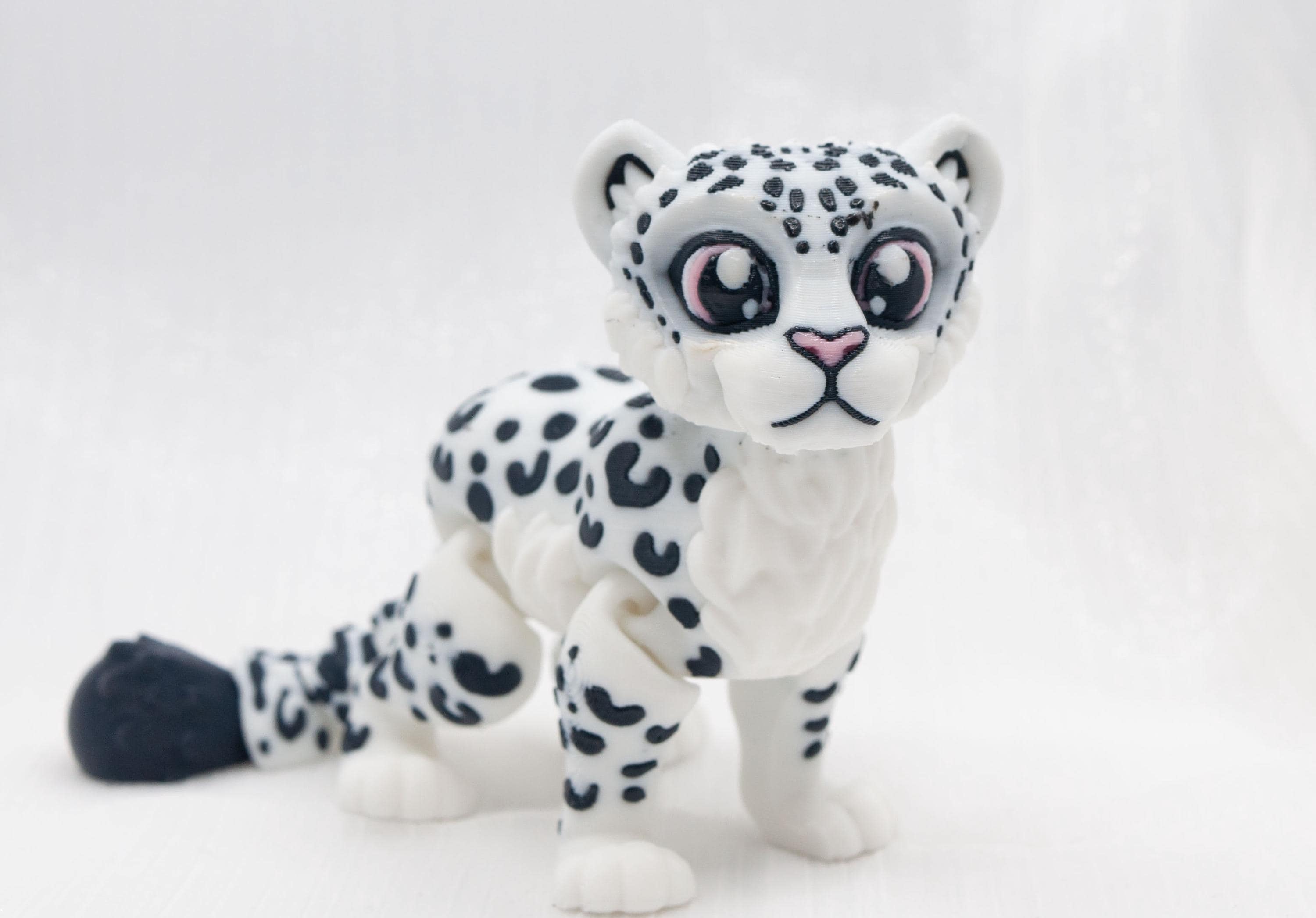 Snow Leopard Toy 3D Printed Articulated Fidget Gift Desk Pet - Etsy