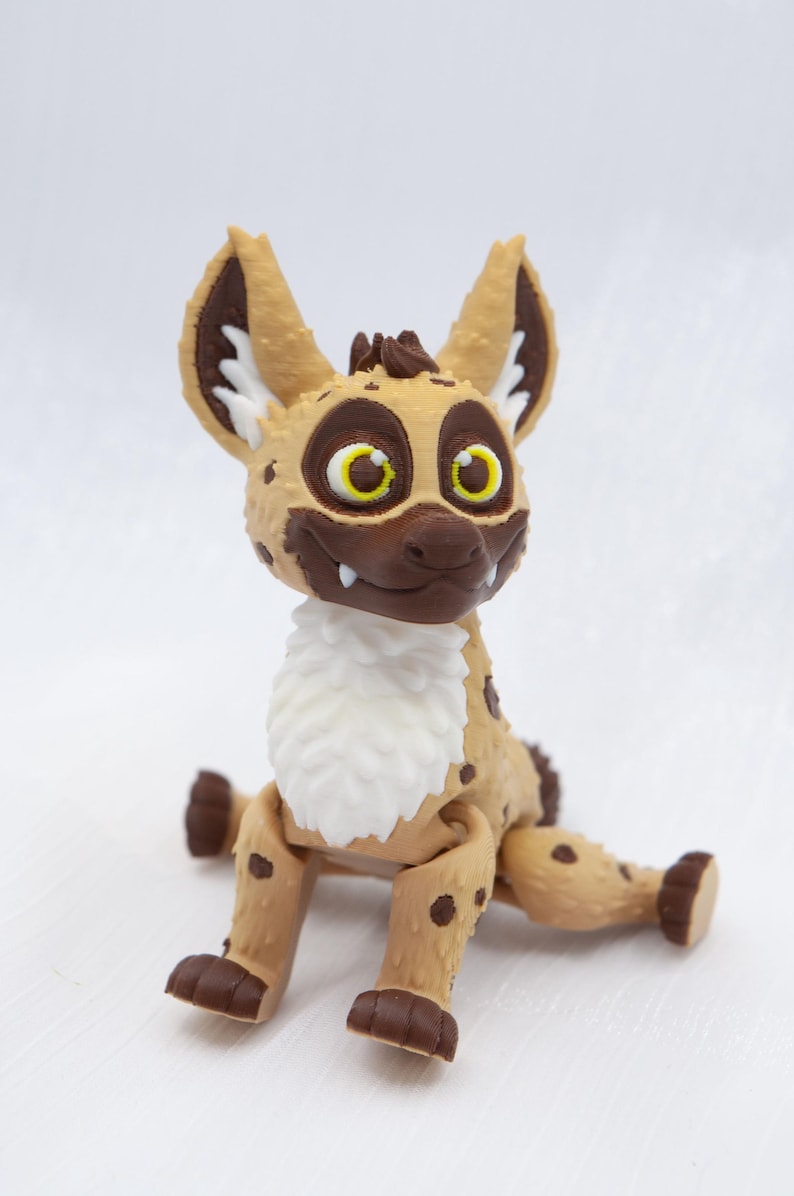 Spotted Hyena Articulated 3D Printed Toy Fidget Gift | Desk Pet and ...