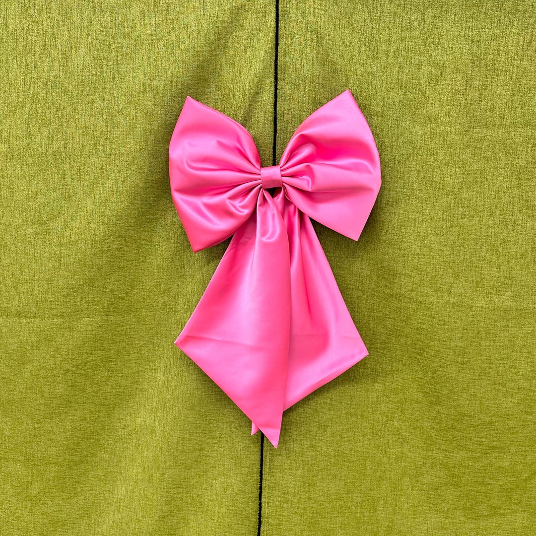 Rose Pink Extra Large Bow With Train,single Bow, Satin Bow,attach to ...