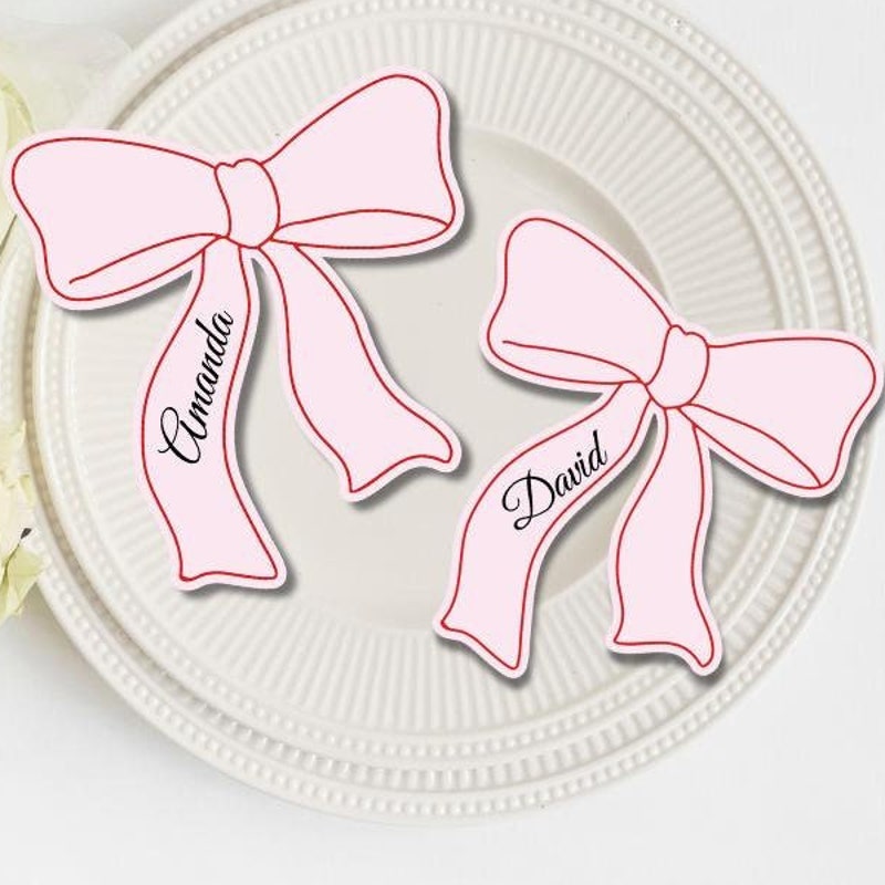 Pink and Red Bow Plates - Etsy