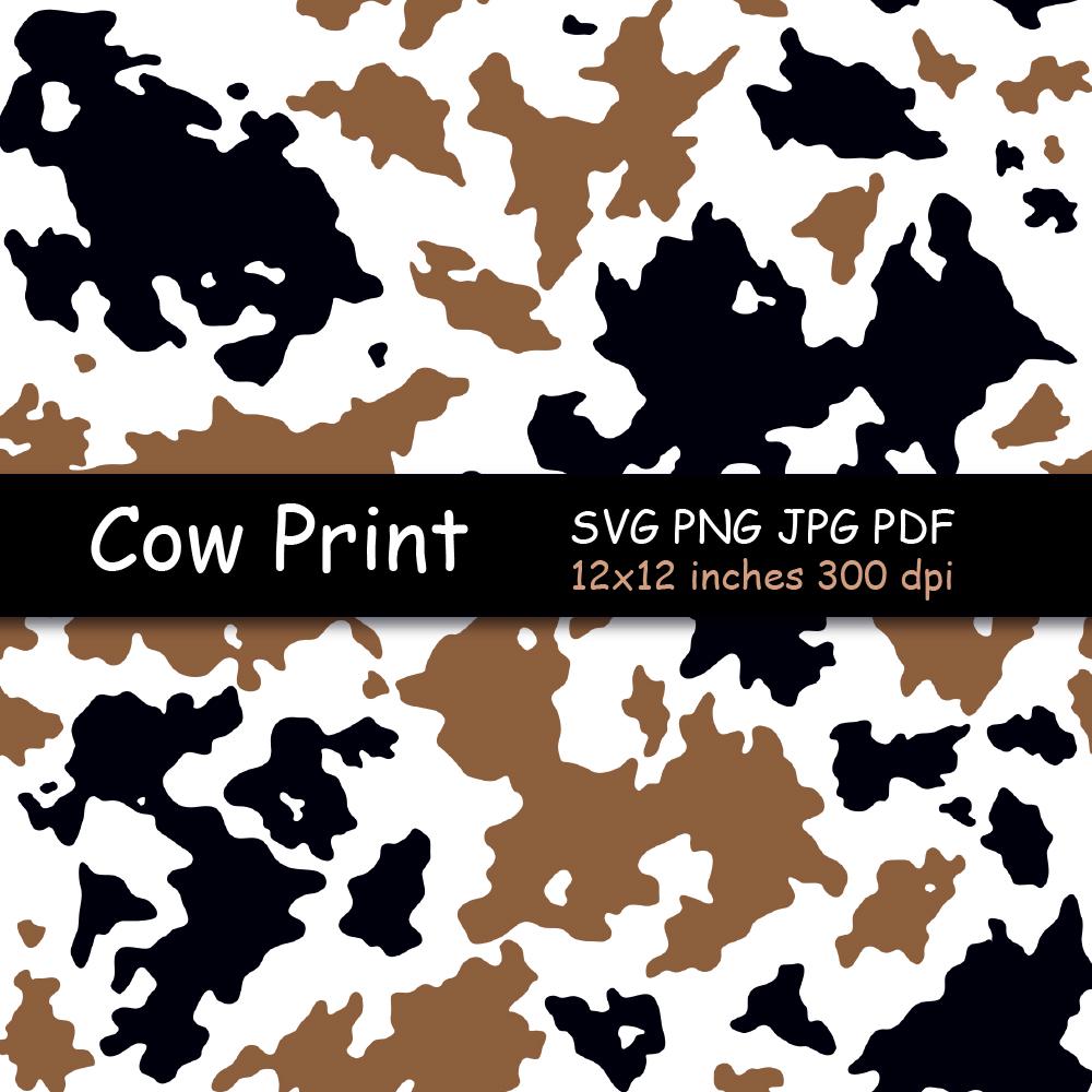 Cow Print Svg Bundle, Cow Print Digital Papers, Cow Digital Print in ...