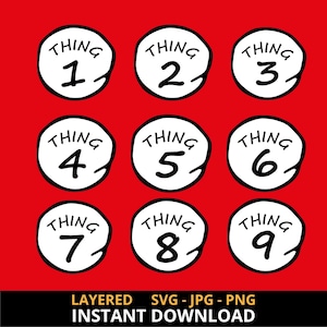Thing 1 Thing 2 Svg Bundle, Layered Thing One Thing Two, Thing One ...