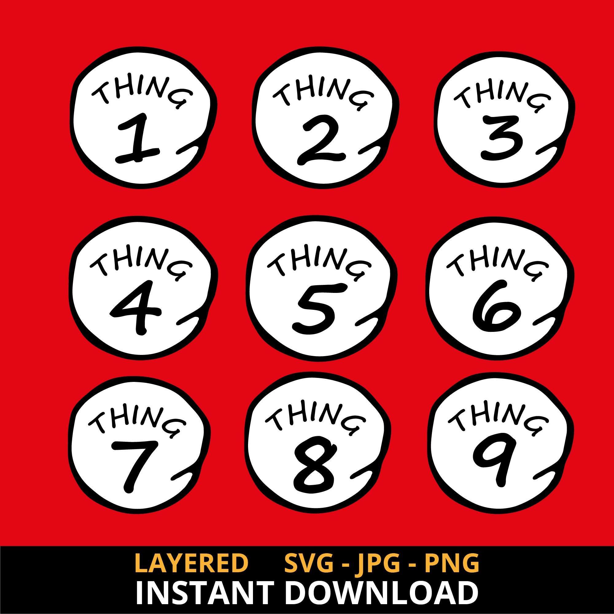 Thing 1 Thing 2 Svg Bundle, Layered Thing One Thing Two, Thing One ...