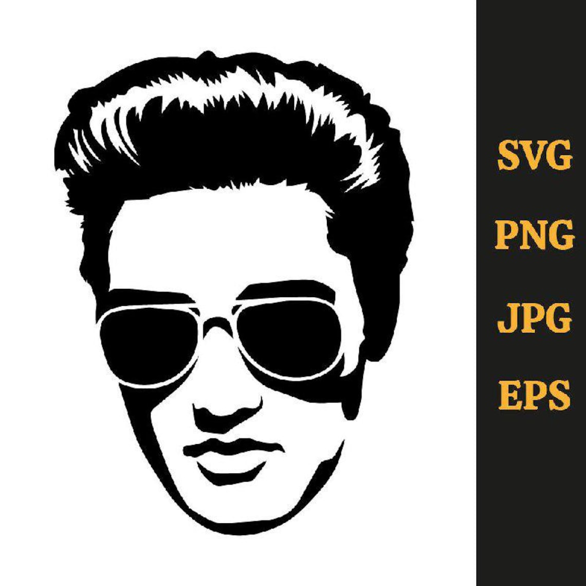 Elvis Presley Svg, Elvis Face Png, Elvis Svg Cut Files, Elvis Silhouette, Elvis Digital Download ...