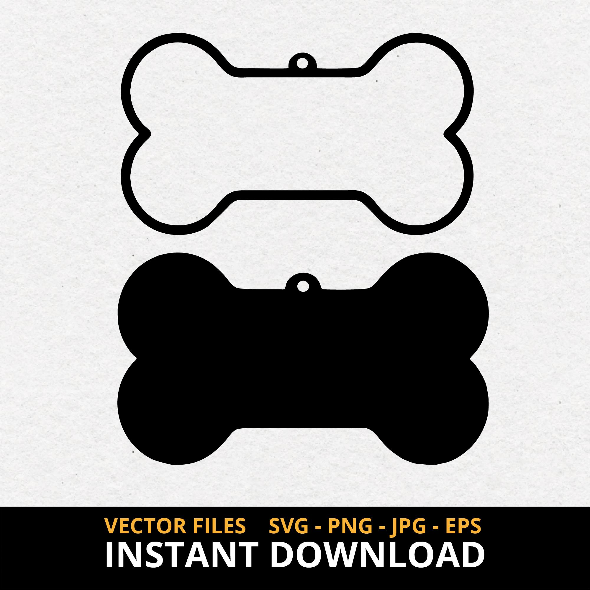 Dog Bone Svg, Paw Print and Bones Svg Bundle, Pet Paw and Bone Outline ...