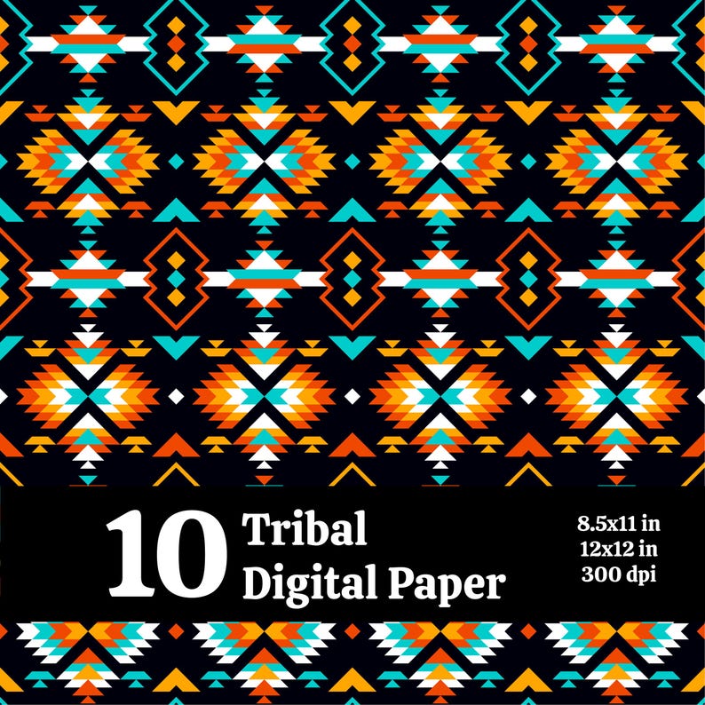 Tribal Digital Paper Bundle, Aztec Seamles Patterns, American Native ...