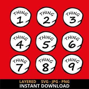 Thing 1 Thing 2 Svg Bundle, Layered Thing One Thing Two, Thing One ...