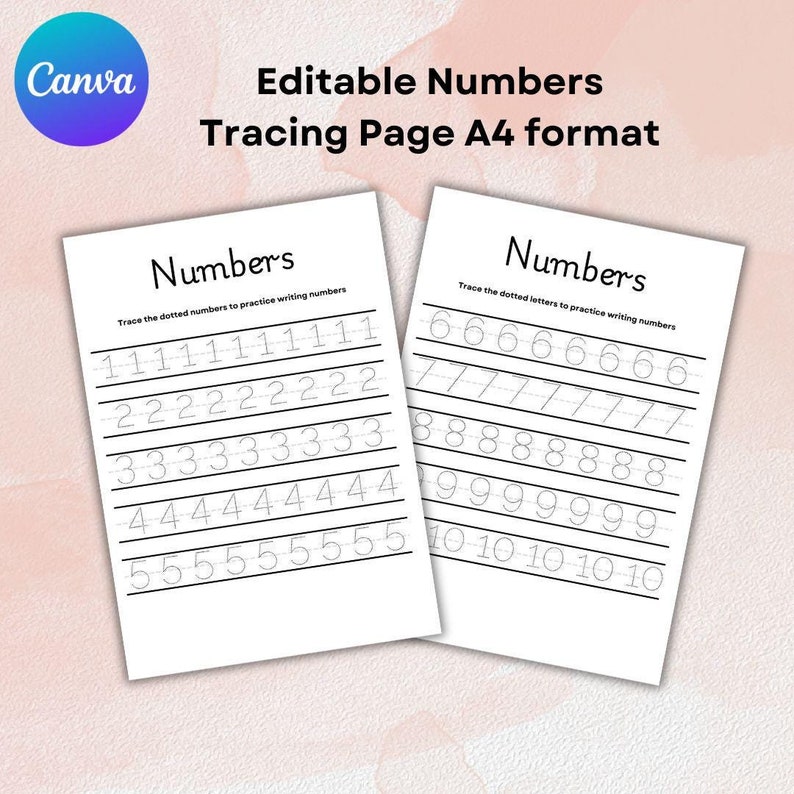 Printable Trace Numbers Worksheet, Traceable Numbers, Preschool ...