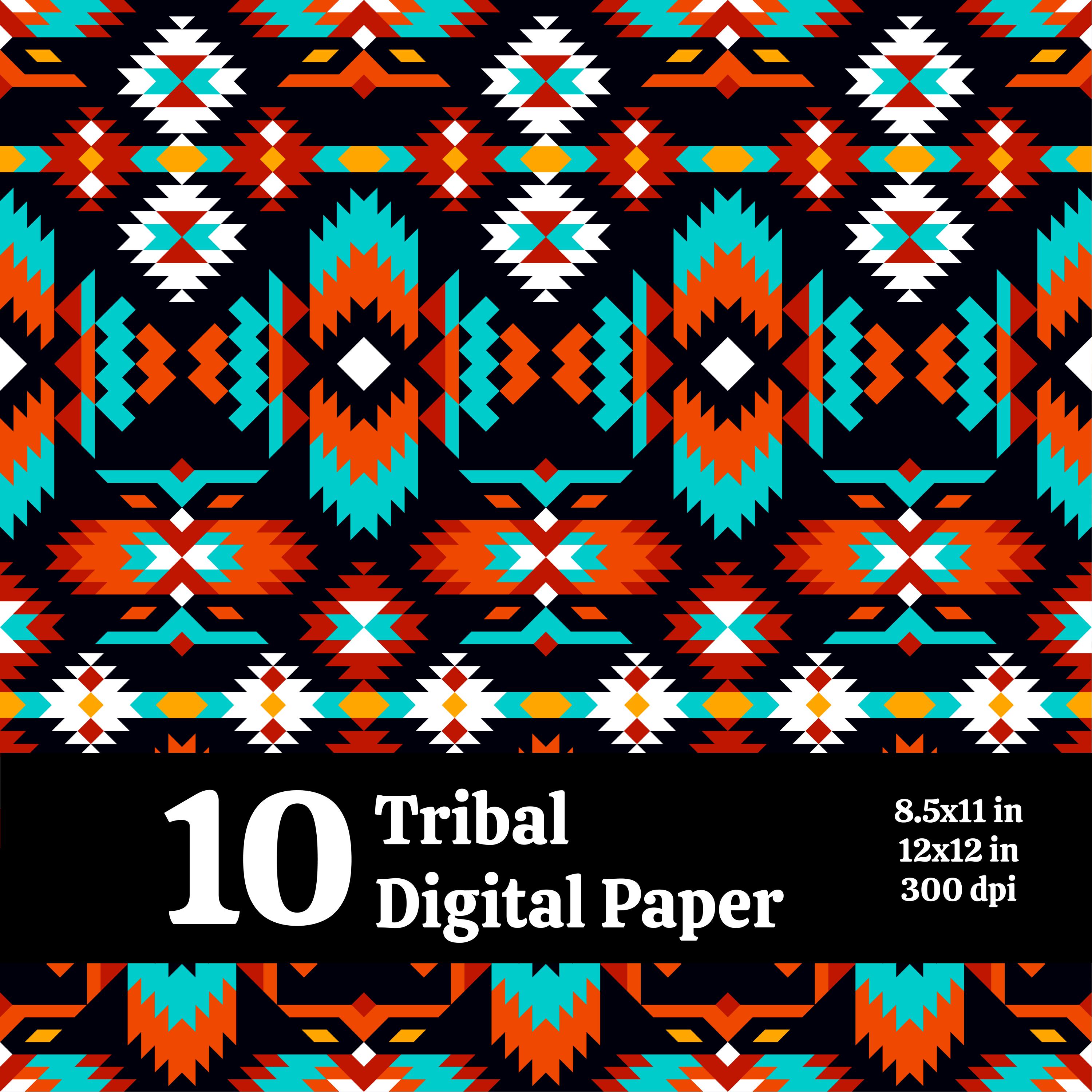 Tribal Digital Paper Bundle, Aztec Seamles Patterns, American Native ...