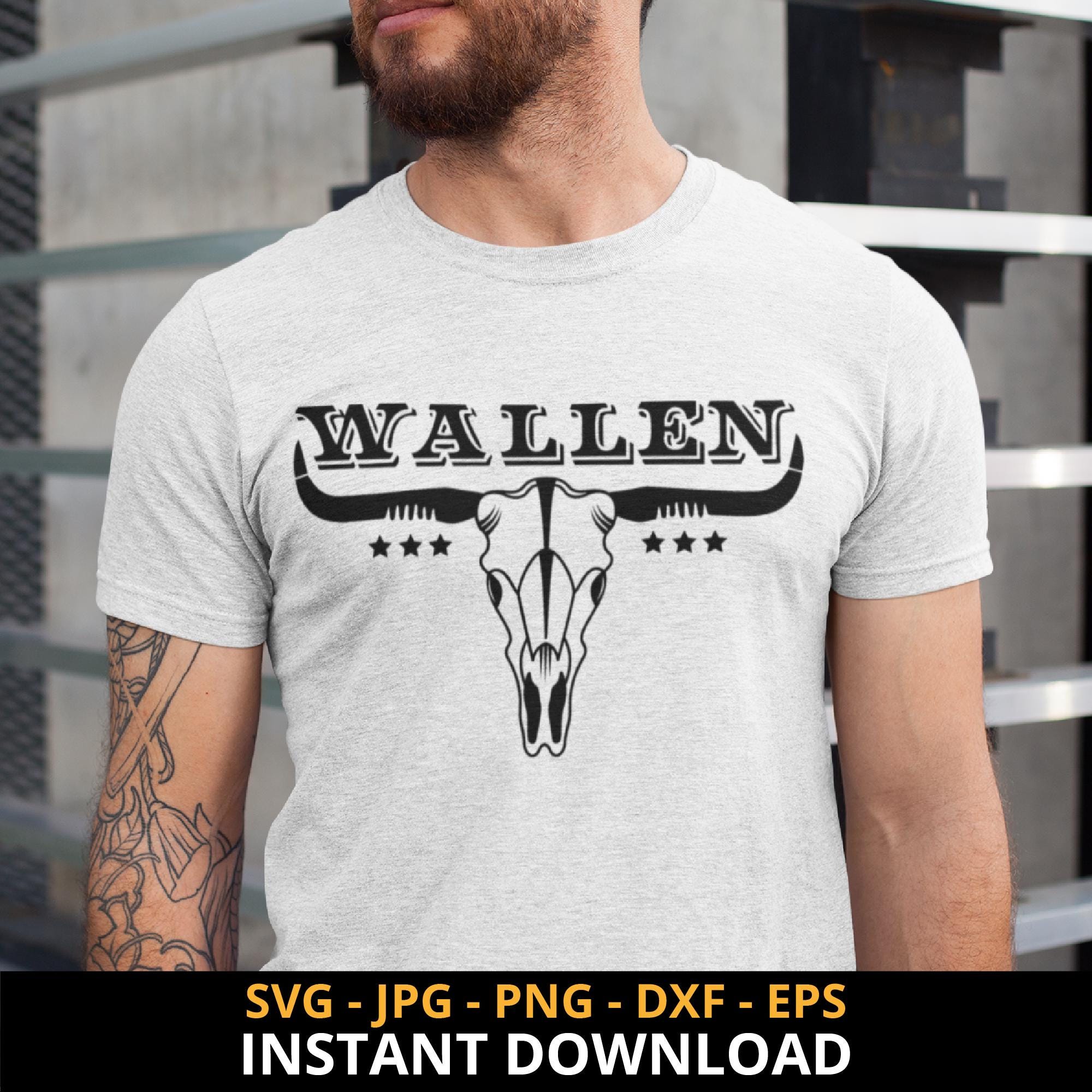 Wallen Bullhead Png Svg Bundle, Retro Wallen Bull Skull Svg Files ...