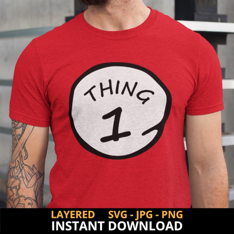 Thing 1 Thing 2 Svg Bundle, Layered Thing One Thing Two, Thing One ...