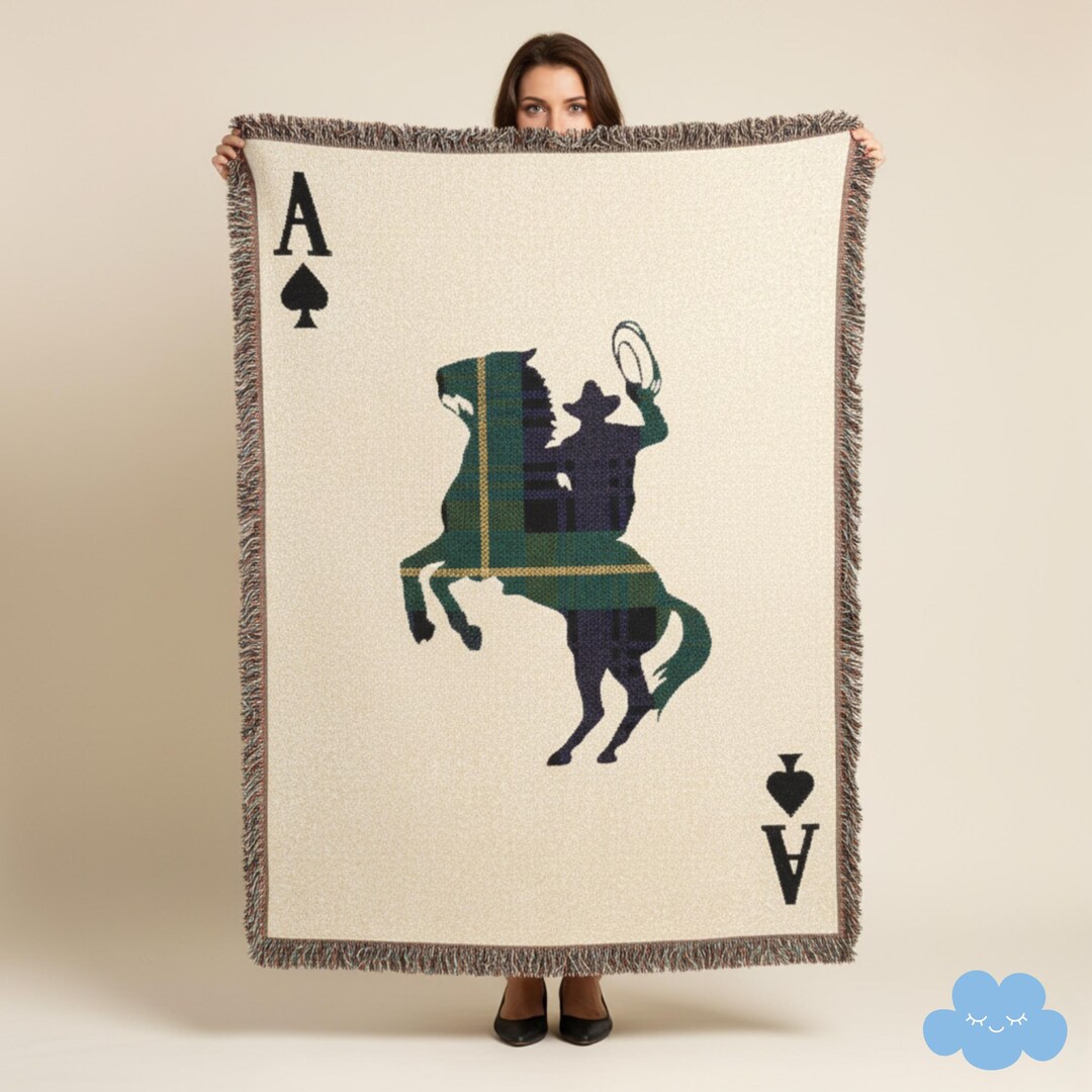 Ace of Spades Cowboy Woven Throw Blanket - Etsy