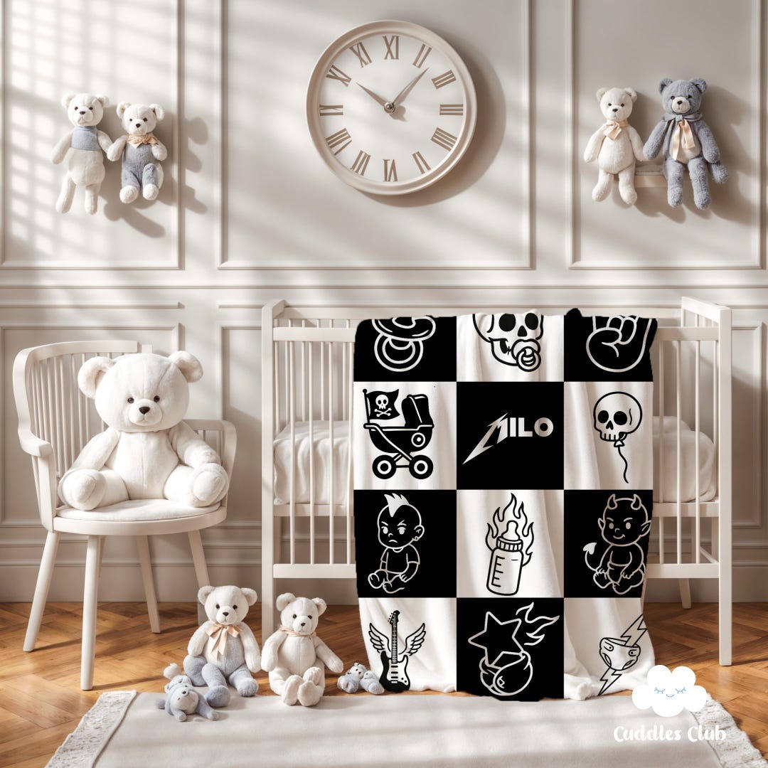 Personalized Rock Music Baby Blanket - Gender Neutral Nursery Decor - Etsy