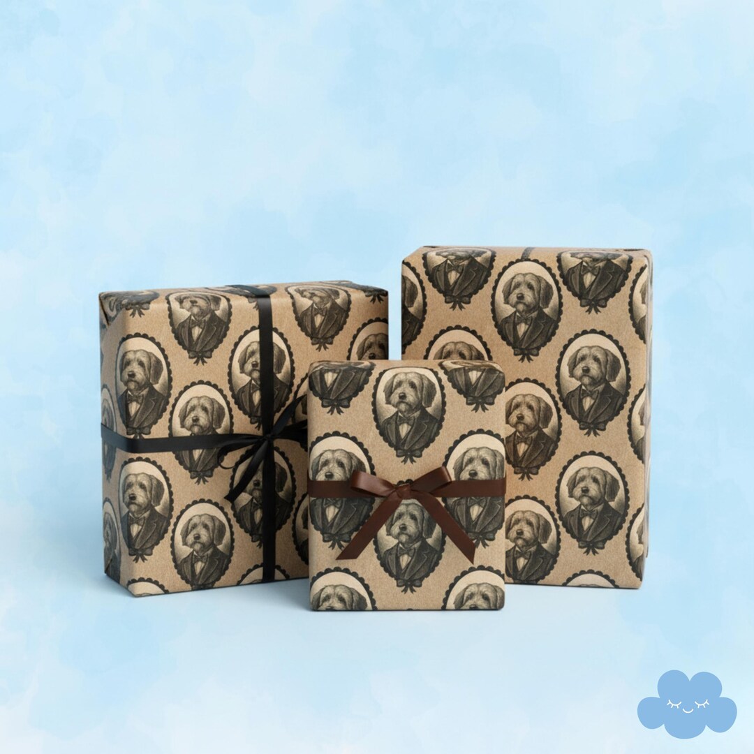 Custom Pet Portrait Wrapping Paper, Personalized Dog & Cat Gift Wrap - Etsy