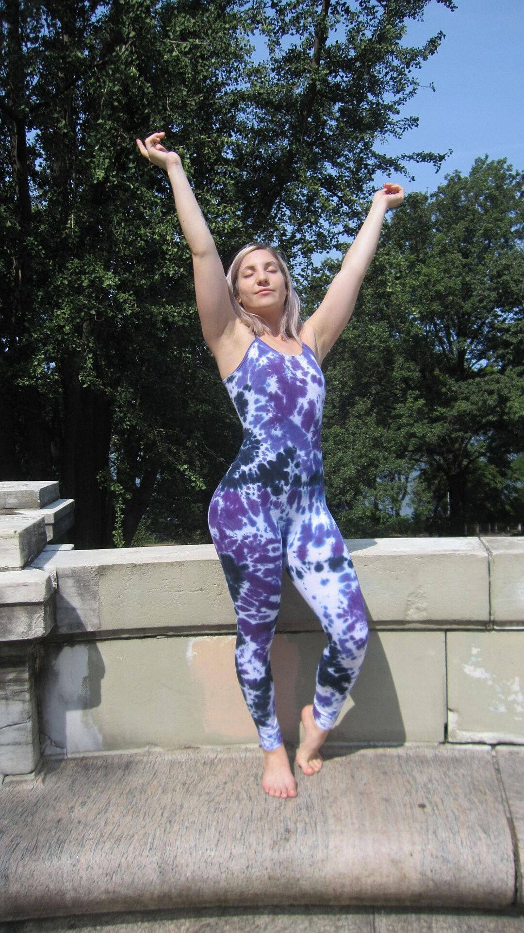 Tie Dye Purple Catsuit Sexy One Piece Etsy