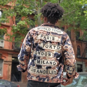 BLEACHED & Dyed Denim Jacket - Etsy