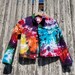 Tie Dye Crop Denim Jacket in Rainbow Galaxy - Etsy