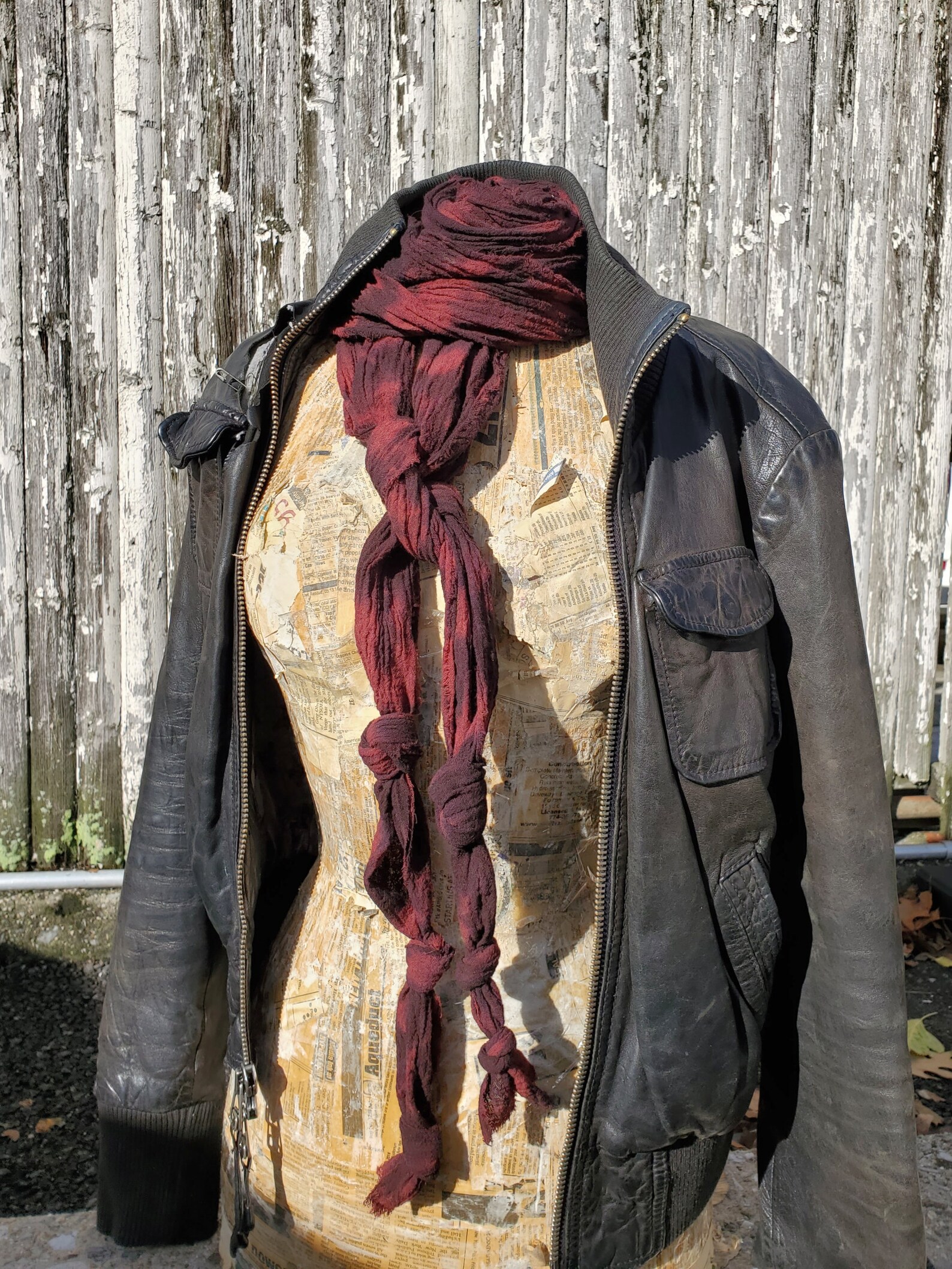 DARK RED Tie Dye Rockstar Scarf, Extra Long, Knotted - Etsy