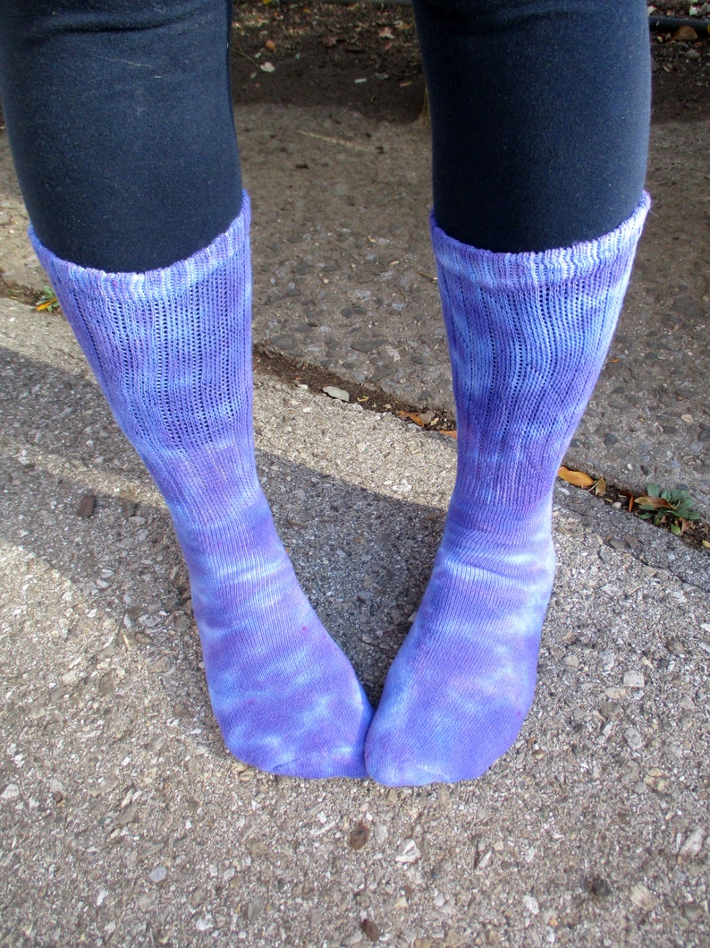 Distressed Lavender Hand Dyed Crew or Slouchy Socks - Etsy