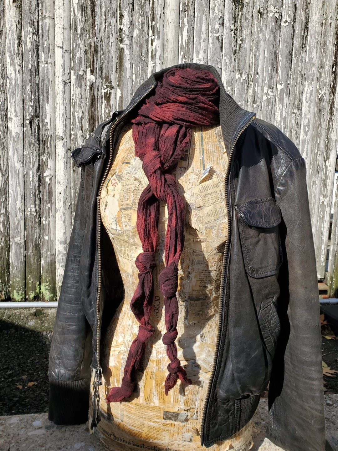 DARK RED Tie Dye Rockstar Scarf, Extra Long, Knotted - Etsy