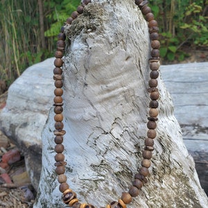 Rustic Wooden Beads Necklace - Etsy