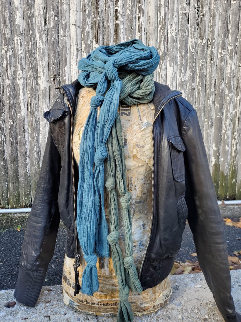 TEAL or SAGE Rockstar Scarf, Extra Long, Knotted - Etsy