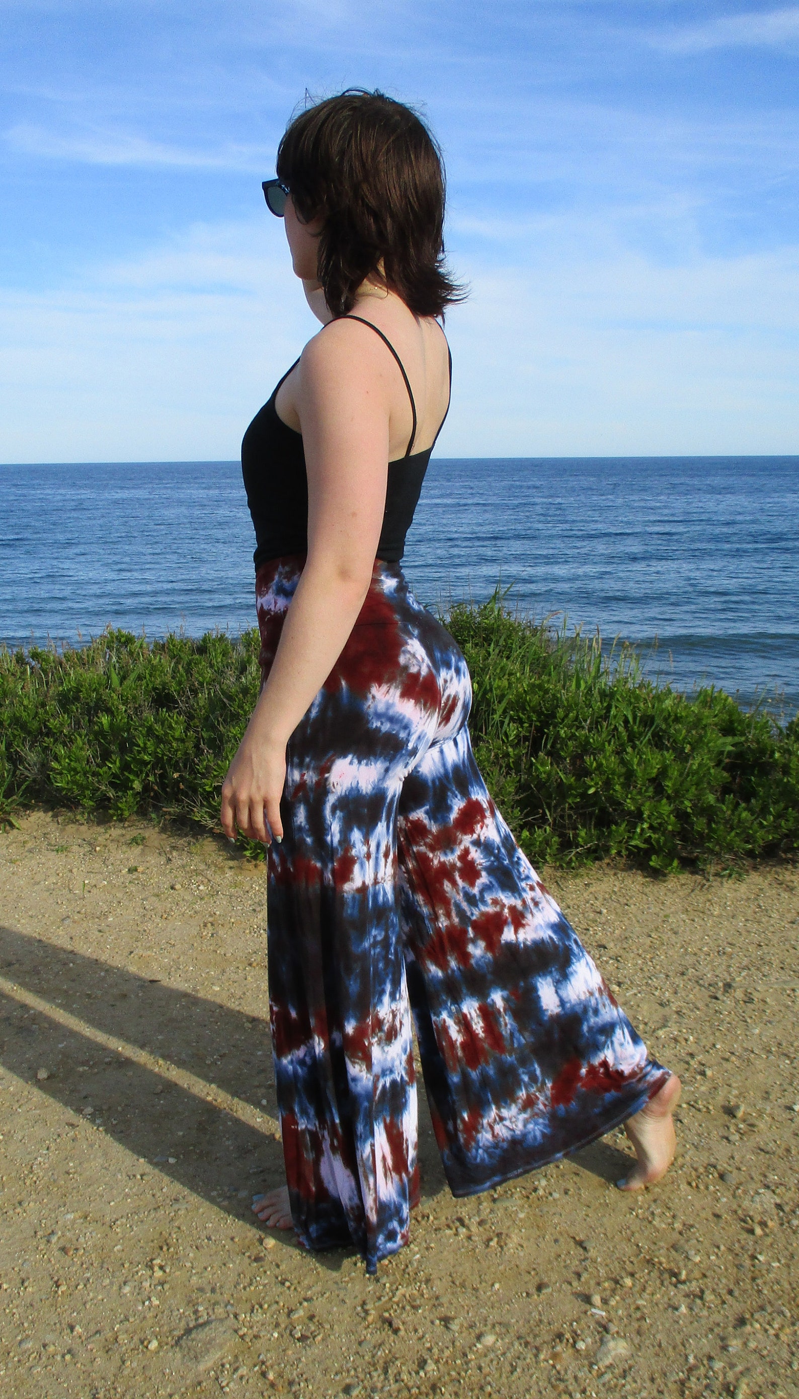 Earthy Tie Dye Palazzo Pants Boho Wide Legs Plus Size Tie | Etsy