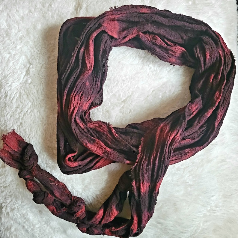 DARK RED Tie Dye Rockstar Scarf, Extra Long, Knotted - Etsy