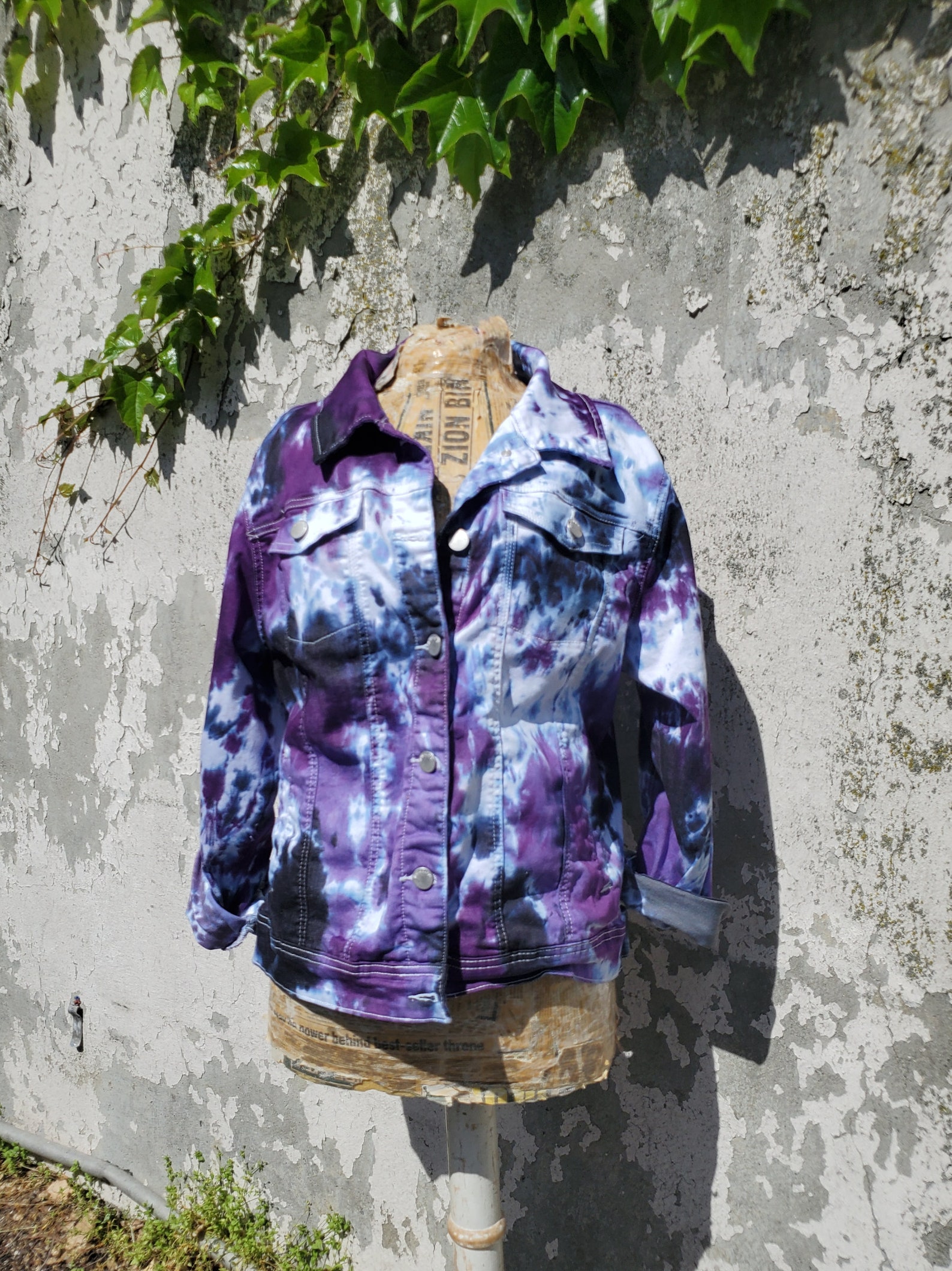 Purple & Black Tie Dye Denim Jacket - Etsy
