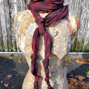 DARK RED Tie Dye Rockstar Scarf, Extra Long, Knotted - Etsy
