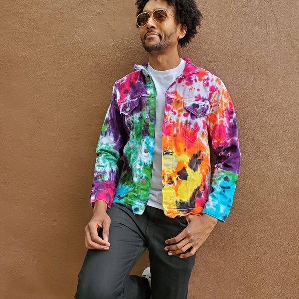 Tie Dye Denim Jacket - Etsy