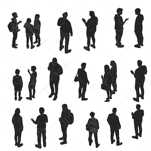 Axonometric Drawing, People, SVG, Silhouettes Art - Etsy