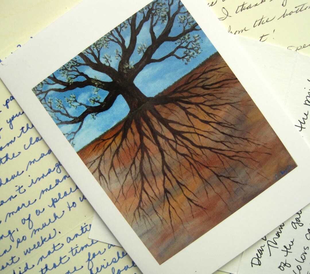 Earth- Blank Tree Card - Etsy